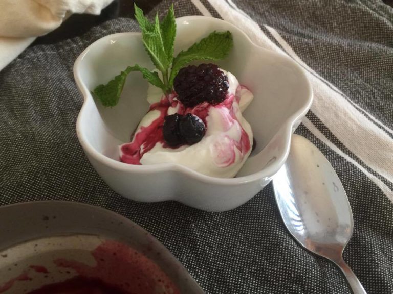 Baked Berry Kompot With Whipped Cream & A Cherry | Celebrate Woman Today