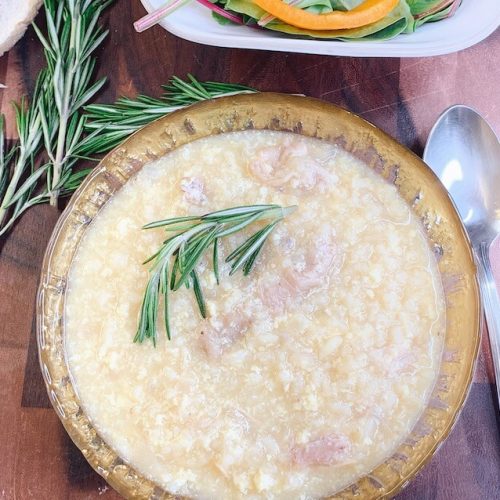 Traditional Greek Avgolemono Soup Recipe of Lemon, Chicken and Rice ...